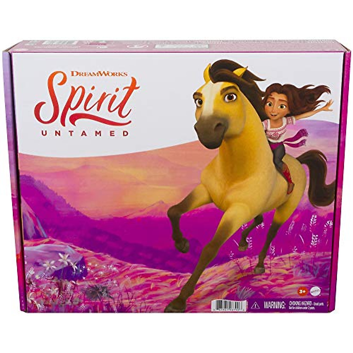 Mattel Spirit Untamed Lucky Doll (Approx. 7-in) & Spirit Horse (Approx. 8-in), with Long Mane, Trough, Hay, Brush, Apple Treat & Carrots, Great Gift for Ages 3 Years Old & Up