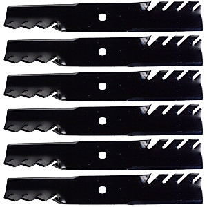 USA Mower Blades (6 MB110BP Mulching for Bad Boy 038-5350-00 038-5350-0050 Length 16-1/2 in. Width 2-1/2 in. Thickness 0.204 in. Center Hole 5/8 in. 32" 48" Deck