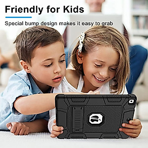 Rantice iPad 9th Generation Case, iPad 8th Generation Case, iPad 7th Generation Case, Hybrid Shockproof Rugged Drop Protective Case with Kickstand for iPad 10.2'' (Black)