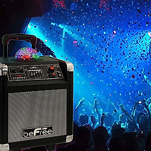 beFree Sound BFS-3800 Projection Party Light Dome Subwoofer Bluetooth Portable Party Speaker, Blue