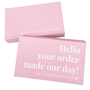 ITZAMNA Thank you Card hello your order made our day card hope this package brigtens yours Card 100 pink