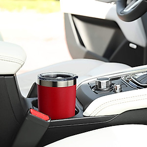 COMOOO 20oz Double Wall Vacuum Insulated Travel Mug, Stainless Steel Tumbler with Lid and Straw Durable Powder Coated Insulated Coffee Cup for Cold & Hot Drinks (Red, 6 PACK)