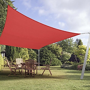 E&K Sunrise 12' x 12' Waterproof Sun Shade Sail Outdoor Rectangle Canopy Shade Cover UV Block for Pergola Patio Backyard Garden Deck (Red)