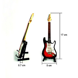 ALANO Mini Musical Ornament brown Electric Guitar model with Stand guitar model (GE93BR-17)