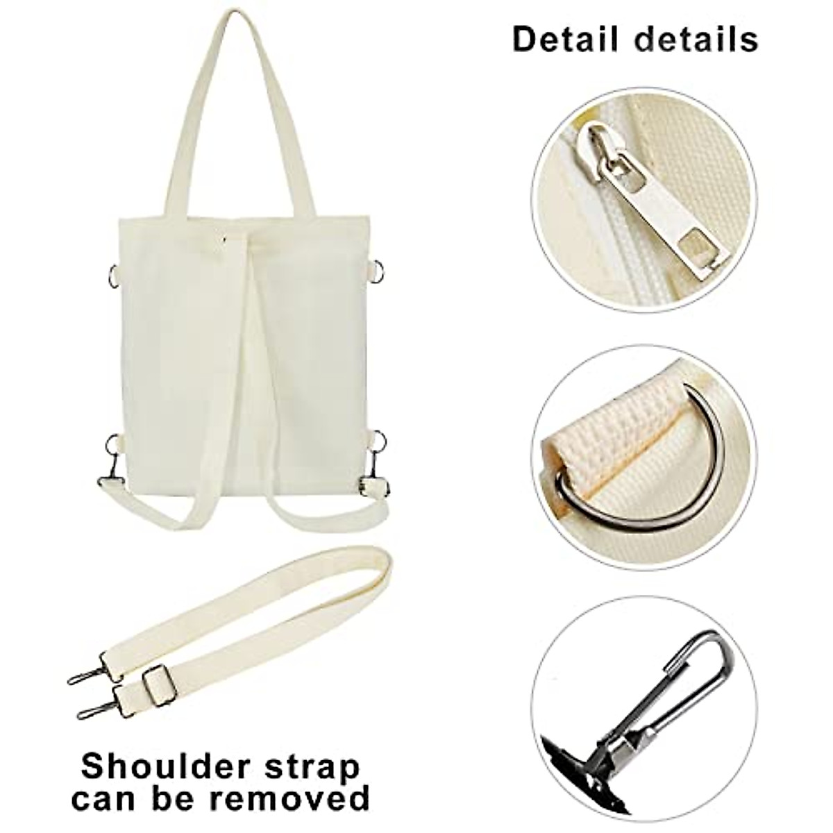 WULIQIUQIU Women's Hobo Bag Canvas Shoulder Bag with Zipper Casual Crossbody Large Capacity Handbag Tote Travel Bag Beige