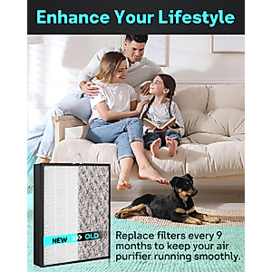 Leemone 2 Pack Vital 200S Replacement Filter Compatible with LEVOIT Vital 200S Air Puri-fier, 3-in-1 H13 True HEPA Activated Carbon Filter, Vital 200S-RF