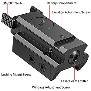 EZshoot Red Dot Laser Sight Tactical 20mm Standard Picatinny Weaver Rail for Pistol Handgun Gun Rifle