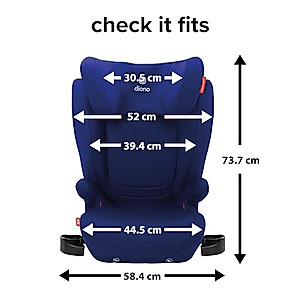 Diono Monterey 4DXT Latch, 2-in-1 High Back Booster Car Seat with Expandable Height, Width, Advanced Side Impact Protection, 8 Years 1 Booster, Blue