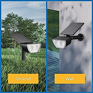 Linkind Solar Spot Lights Outdoor, 6500K Daylight Solar Spotlight, IP67 Waterproof Adjustable Solar Panel, Solar Landscape Garden Light for Yard Patio Trees, 6 Pack