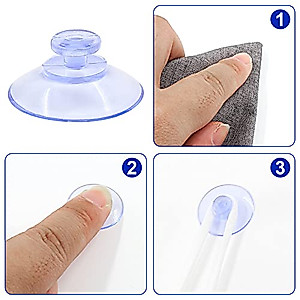 Zorfeter 40 Pcs 0.78 Inch Mini Clear Suction Cups Without Hooks Without Holes, Transparent Plastic Sucker Pads for Festival Decoration Wall Glass Home
