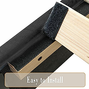 LIKIMIO Queen Bed Frame, Upholstered Platform Bed with Headboard Heavy Strong Metal/Wood Supports, Easy Assembly, Noise-Free, No Box Spring Needed, Black