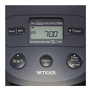 Tiger JBX-A18U 10-Cup Capacity Easy-to-Clean Micom Electric Rice Cooker with Tacook Cooking Plate, Scratch Resistant Inner Pot and Steam Gasket (Black and Stainless Steel)