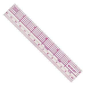 Westcott 6" 10ths Transparent Graph Ruler, Inches/Metric, Translucent Color (W-20)