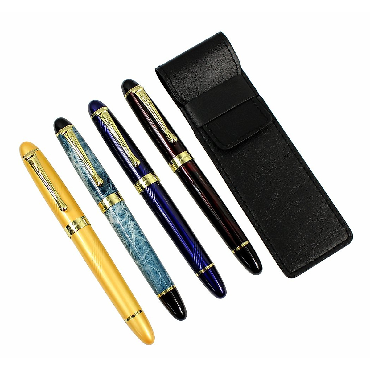 4 PCS in Set Gullor 450 Fountain Pen in 4 Colors (Elegant Colors) with Pen Pouch