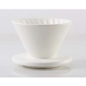 Kovot Pour Over Coffee Maker Set, Premium Ceramic Dripper for 1-2 Cup & 15 ounce Serving Pitcher, Home Filter Coffee Maker (White)