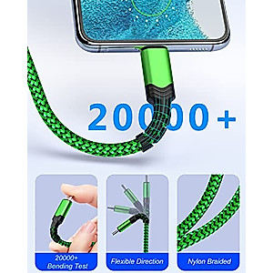 Besgoods USB C to USB C Fast Charging Cable, [10ft, 2Pack] PD Fast Charging Type C Charger Compatible with Galaxy S22 Ultra/S21 FE, A53, Note20, Pad Pro/Air5/4/Mini6, Tab S8, Pixel 6/5 -Green,2Pack