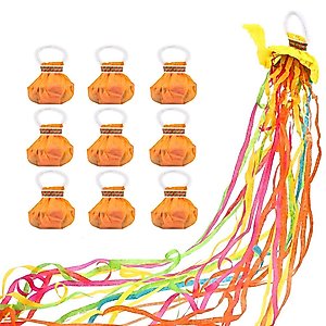 10Pcs Colorful Hand Throw Streamers Party Poppers Streamers No Mess Confetti Crackers Poppers for New Years Birthday Wedding Graduation Shows (Randon Colors)