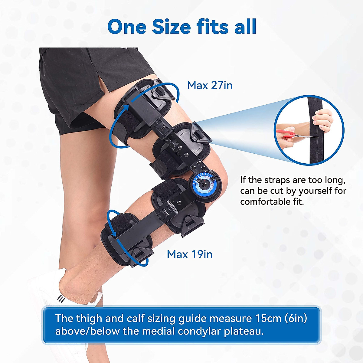 Orthomen Hinged ROM Knee Brace, Post Op Knee Brace for Recovery Stabilization, ACL, MCL and PCL Injury, Adjustable Medical Orthopedic Support Stabilizer After Surgery, Women and Men