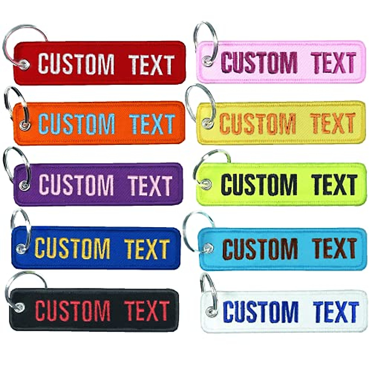 N A Custom Embroidery Keychain, Personalized Keychain 1 PC, Car Key Chains for Men Double Side, Cute Keychains for Women (Fabric)