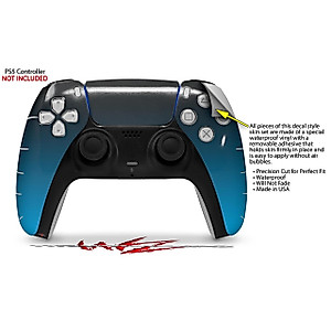 WraptorSkinz Skin Wrap compatible with Sony PS5 DualSense Controller Smooth Fades Neon Blue Black (CONTROLLER NOT INCLUDED)