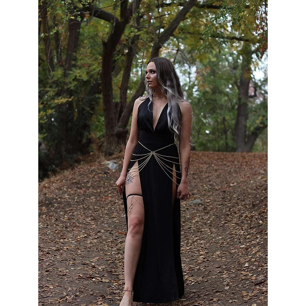 Gold Snake Thigh Chain for Women Beach Boho Style Leg Chain Body Jewlery Snake Pendant Thigh for Women Halloween Costume Accessories