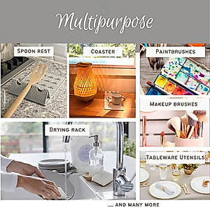 Silicone Spoon Rest for Stove Top, Multipurpose Dishwasher safe Spoon Holder, Kitchen Cooking Holder, Trivet for Hot Pot, Drip Pad Utensil Rest, Heat resistant Cutting Board, Non Slip Coaster