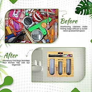 AGF Ziplock Bag Organizer for Kitchen Drawer, 4 in1 Food Baggie Dispenser Box, Food Storage Bag Organizer for Gallon, Quart, Sandwich, Snack And Variety Size Bags