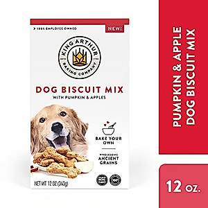 King Arthur Baking Company Dog Biscuit Mix, Pumpkin & Apple, Homemade Dog Treats, 12oz