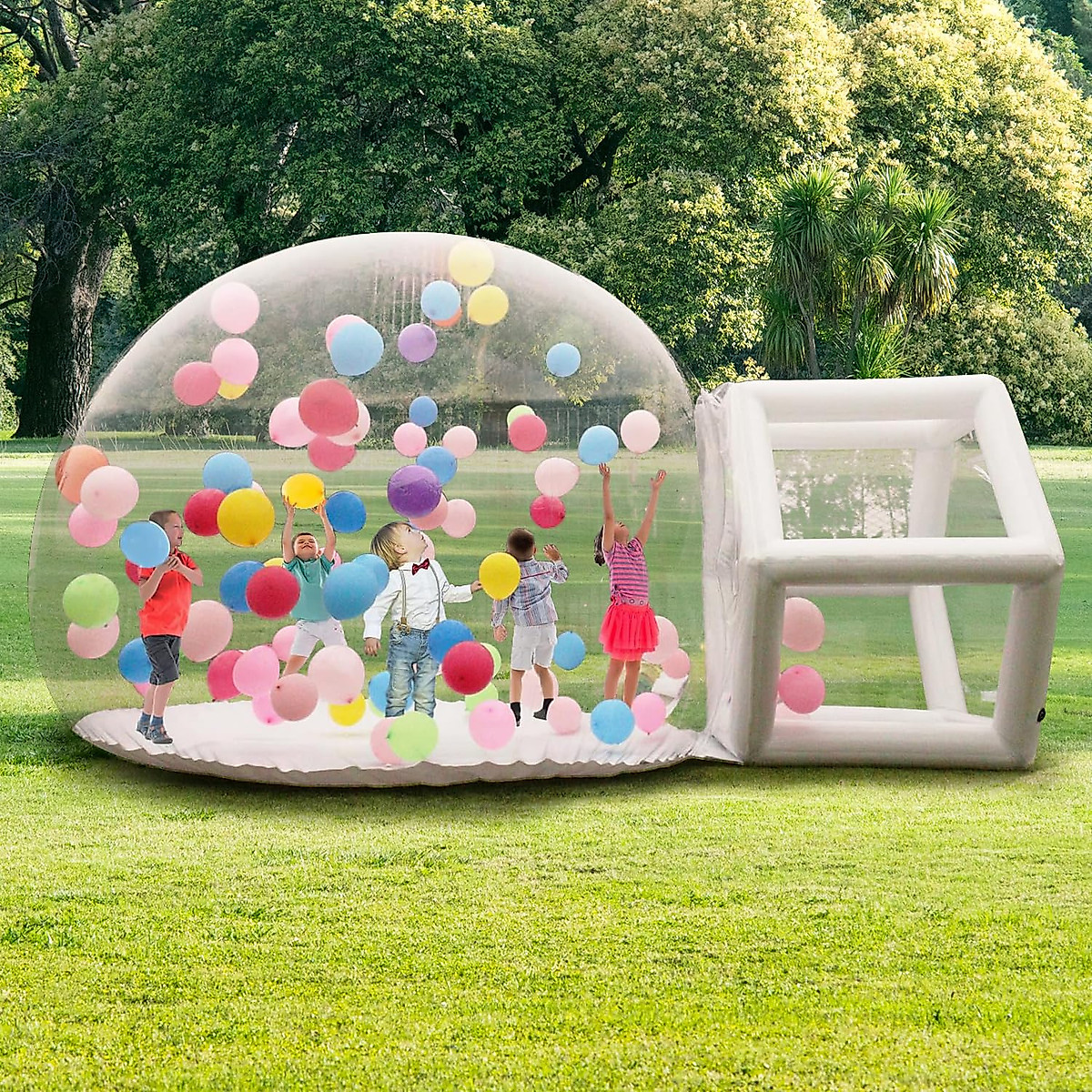 Inflatable Bubble Balloon Dome Clear Bubble Tent Decorative Inflatable Bubble House Dome for Kids Party Birthday Home Event Exhibition(10ft Dome, 6ft Tunnel)