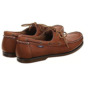 Polo Ralph Lauren mens Bienne loafers shoes, Tan Tumbled Leather, 10 US