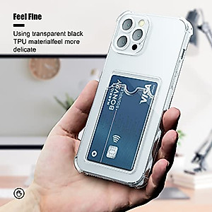 AKABEILA Case for iPhone 14 Pro Clear Cute Phone Case Soft TPU Wallet Case Slim Bag Cover Shockproof with Card Slot Holder