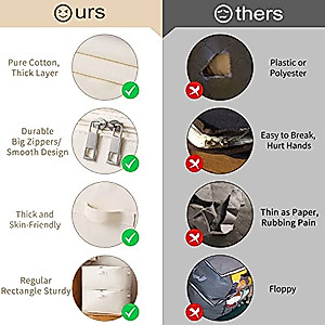 CHICVIE Canvas Comforters Bags Closet Organizers and Storage for Quilts Clothes Organization Containers Bins with Sturdy Zipper, Clear Window 75L for Sweaters Blankets Storage Bedroom Collapsible