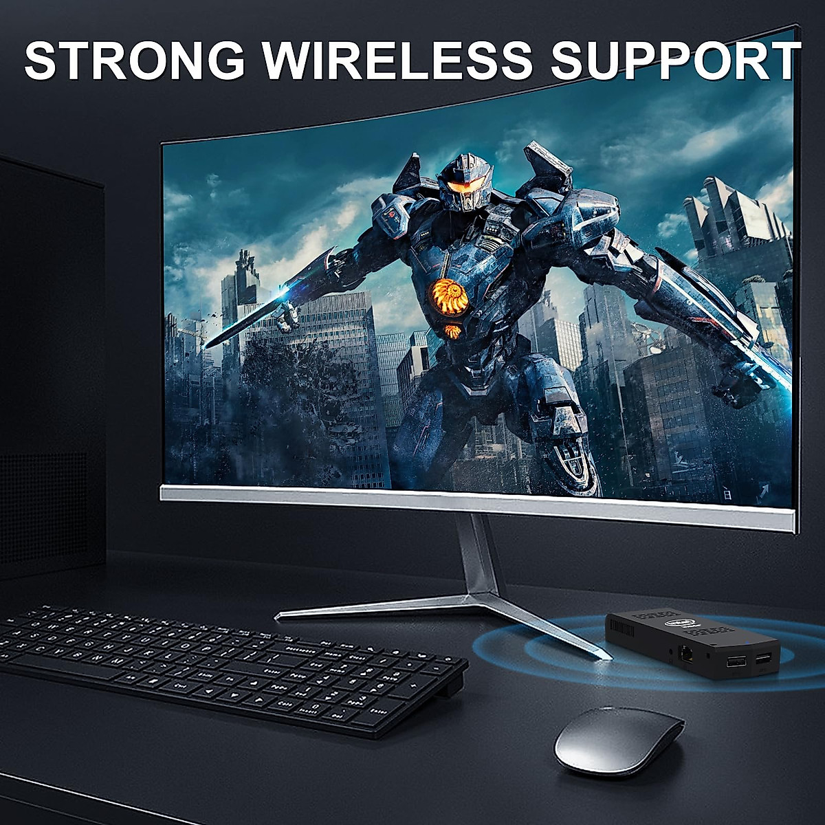 AIOEXPC PC Stick with Intel Celeron J4125 Windows 11 Pro 8GB DDR4 128GB SSD Mini Computer Stick Support UHD 4K 60Hz WiFi 2.4G/5G Gigabit Ethernet BT 4.2