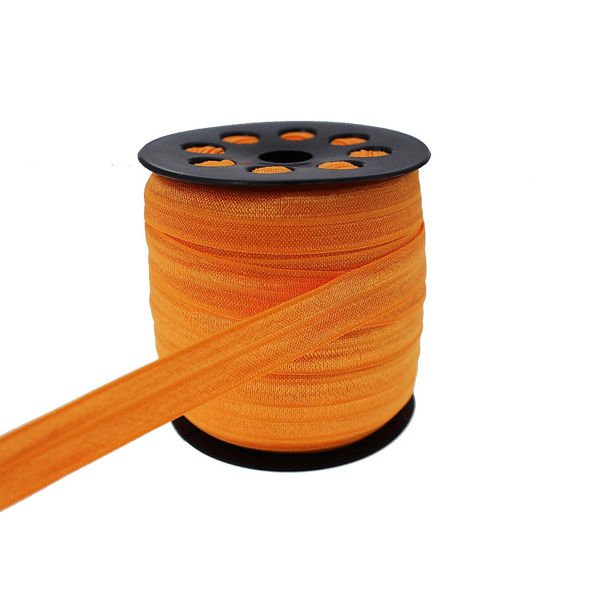 JESEP Orange Fold Over Elastic 5/8 inch 15mm Elastic Bands for Sewing 40 Yards Wide Elastic Headbands Stretchy Ribbon for Crafts-Elastic Straps Trim for Girls Hair Ties-Bow-DIY Projects-Clothes