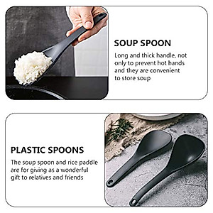DOITOOL 2pcs Rice Paddle Spoon Soup Spoon Cooking Utensil Rice Scooper Non- stick Heat- resistant Works for Rice Mashed Potato or more