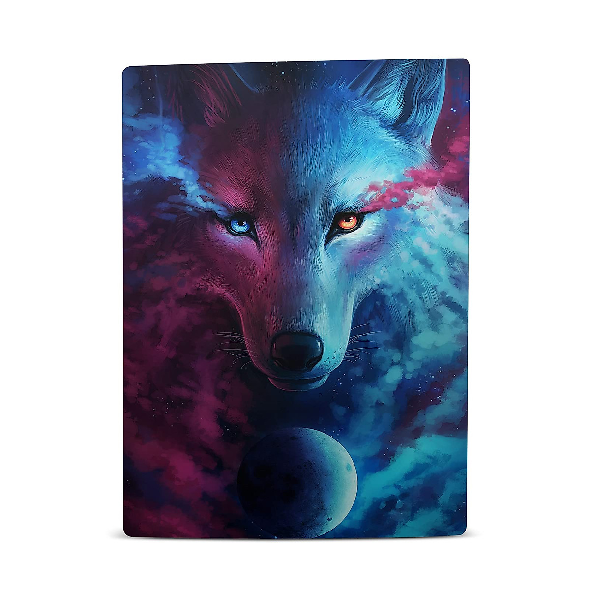 Head Case Designs Officially Licensed Jonas "JoJoesArt" Jödicke Wolf Galaxy Art Mix Vinyl Faceplate Gaming Skin Decal Compatible With Sony PlayStation 5 PS5 Digital Console and DualSense Controller