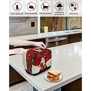 Christmas Toaster Dust Cover 2 Slice, Merry Christmas Dreamlike The Santa Claus Red Bread Maker Cover Toasters Covers for Fingerprint Protector Washable Kitchen Small Appliance Cover 12x7.5x8in