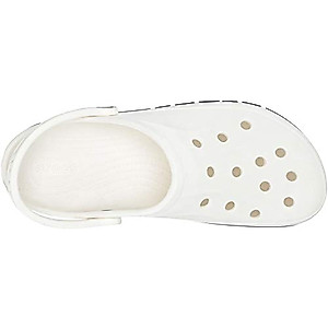 Crocs Unisex-Adult Bayaband Clogs, White/Navy, 8 Men/10 Women