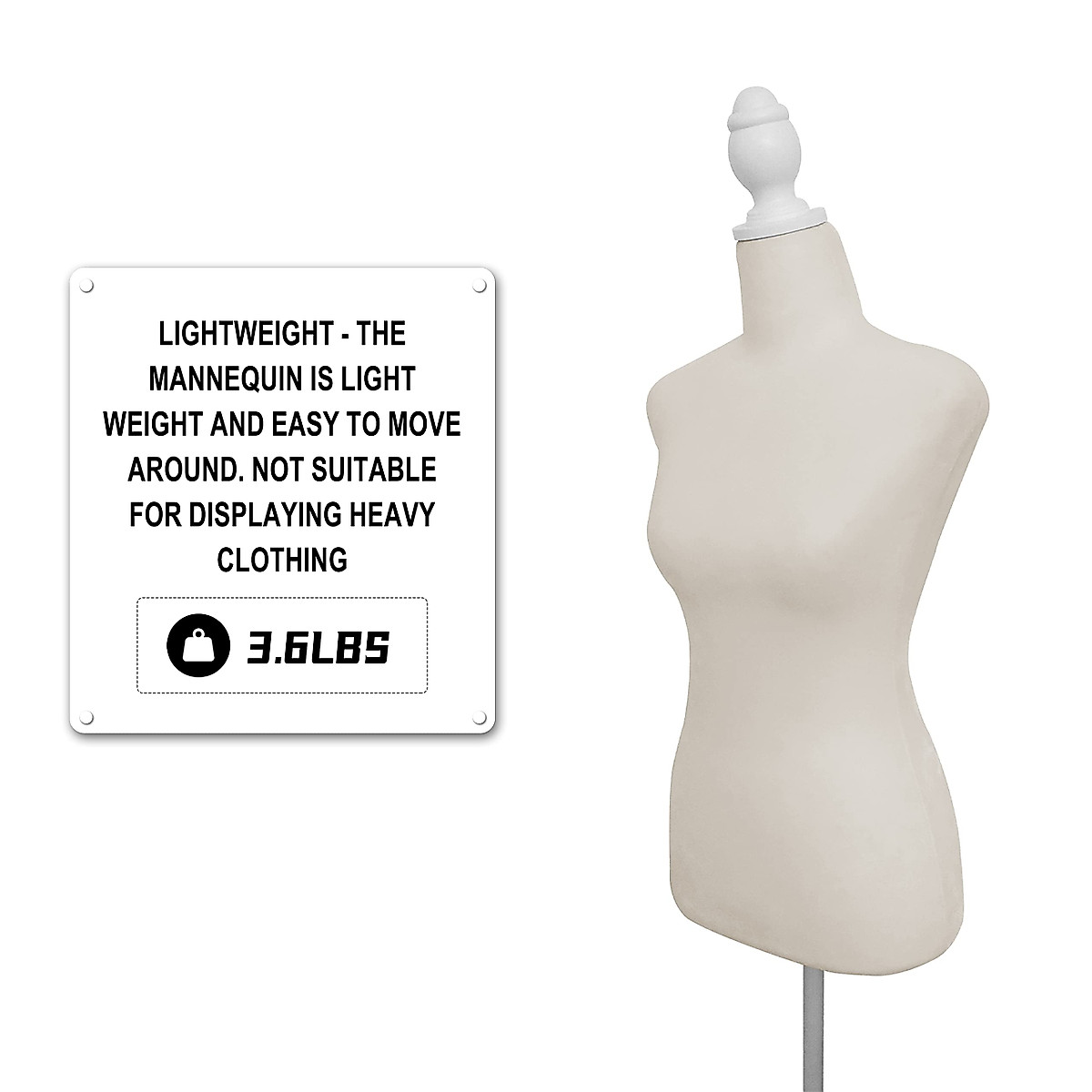 Female Dress Forms Mannequin Torso for Sewing Manicanequin Body Tripod Stand for Clothing Dress Jewelry Display