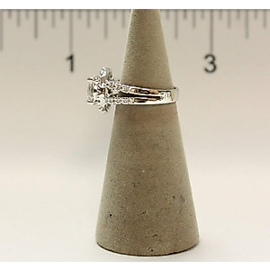 RS Covenant Women's Rhodium Plated Dress Ring Circle Brilliant Cut CZ 110 (8)