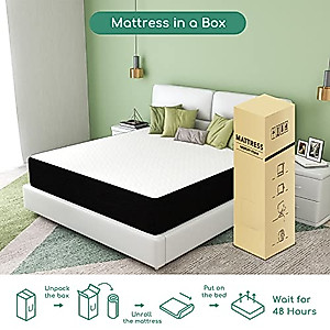 Airdown Twin Mattress, 12 Inch Gel Memory Foam Mattress in a Box, Medium Firm Bamboo Charcoal Foam Mattress Twin Size, CertiPUR-US Certified, Made in USA