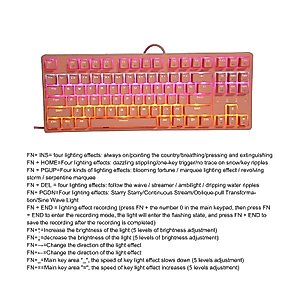 STK130 Mechanical Computer Keyboard ,Ergonomic 87‑Keys Gaming RGB Keyboard , for Game Office Home(orange)