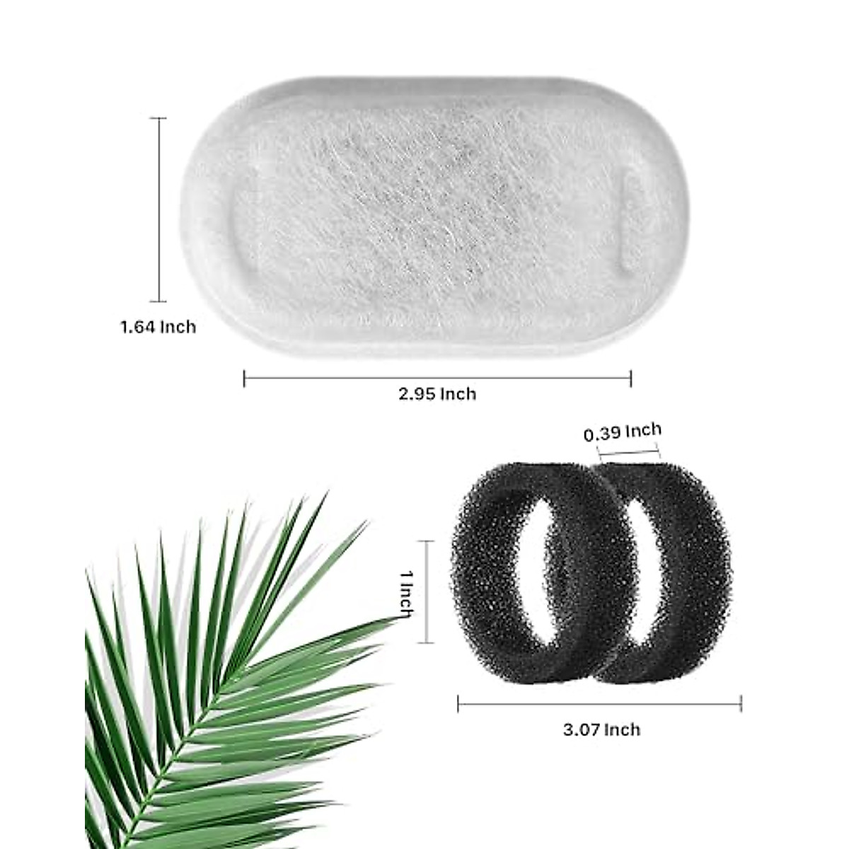 SOOFPET 16pcs Cat Water Fountain Filter - Pet Fountain Filters Replacement - Sponge and Carbon Filters for Automatic Dog Water Bowl Dispenser - Provide Clean Drinking Water for Small Animals