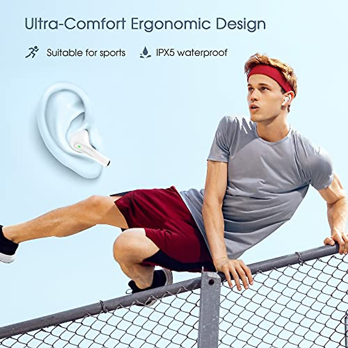 Ayaeri Wireless Earbuds in-Ear Bluetooth Headphones with HD Mic Crystal-Clear Sound 25H Playtime Auto-Pairing Comfortable Ergonomic Design for Working Out & Small Ears for iPhone & Android