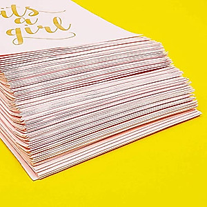 It's a Girl Baby Shower Goodie Bags (5 x 7.5 in,100 Pack)