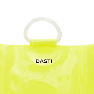 Designer Plastic purses and handbags - Vynyl Clear Transparent Bag - PVC Bags clear Purse - Waterproof Designer Clear Handbags - Bolsa Trasparente de Mujer (Yellow Sun Shine)