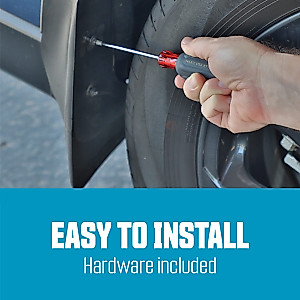 RoadSport 4766 'B' Series Universal Fit Premiere Splash Guard (Black with Red Prism; 15-3/4" Height x 8-7/8" Wide)