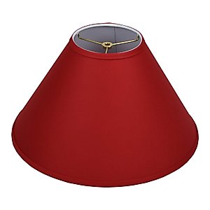 FenchelShades.com Lampshade 6" Top Diameter x 17" Bottom Diameter x 11" Slant Height with Washer (Spider) Attachment for Lamps with a Harp (Linen Rich Red)