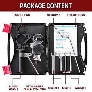 New Upgrade Electric Drill Plate Cutter, Universal Metal Nibbler Drill Attachment with Adapter, Portable DIY Metal Nibbler Drill Cutter Head Tool Set with Carry Case, Cutting Metal Plates Fast