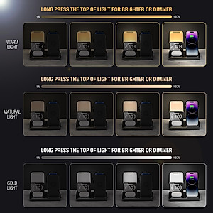 CESDAP C3 Pro Foldable 6 in 1 Charging Station for Multiple Devices with Alarm Clock Light 18W Charger for iPhone 15/14/13/12/11 for Apple Watch Charger for AirPods 3/2/Pro Gift for Women Men Dad Mom